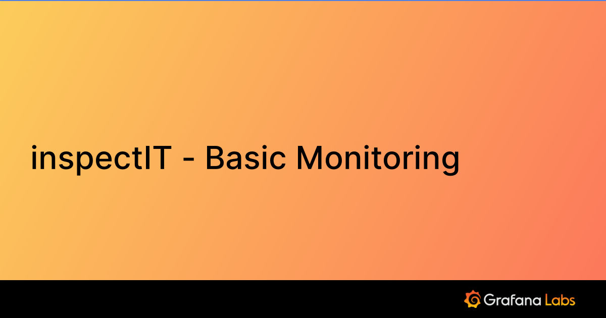 inspectIT - Basic Monitoring | Grafana Labs